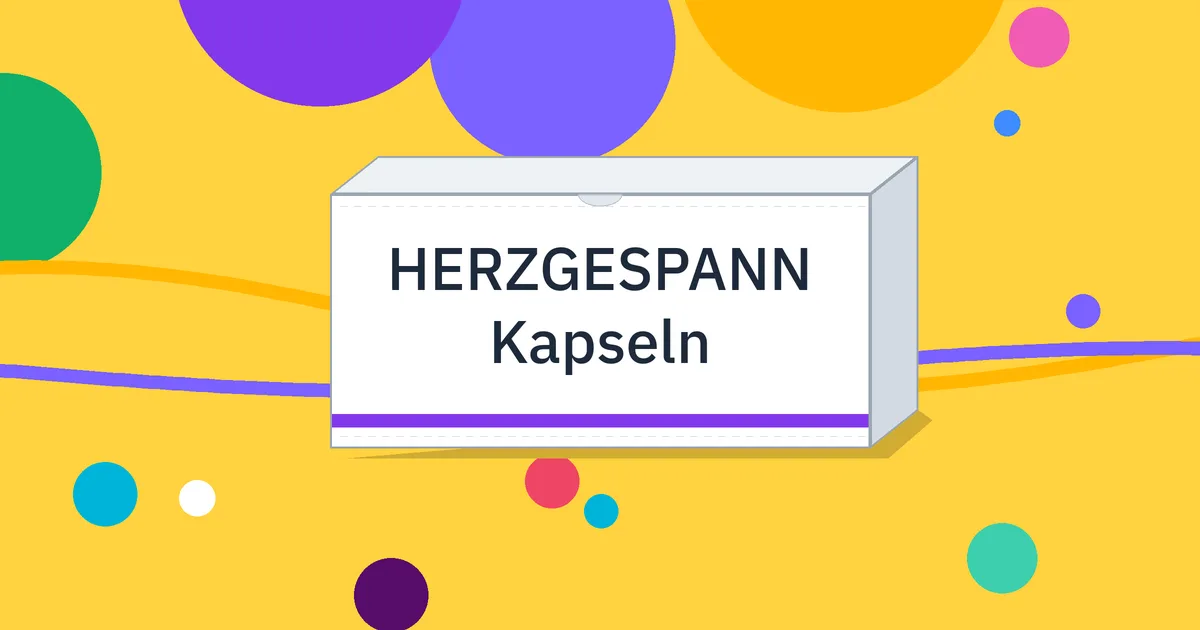 Symbolbild: Packung mit der Aufschrift HERZGESPANN Kapseln (PZN 19764958) – Verfügbarkeit und Bezug in Apotheken in Frankfurt am Main