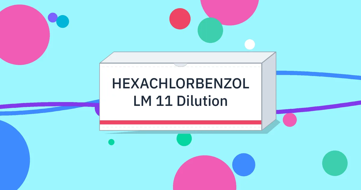 Symbolbild: Packung mit der Aufschrift HEXACHLORBENZOL LM 11 Dilution (PZN 12888798) – Verfügbarkeit und Bezug in Apotheken in Frankfurt am Main