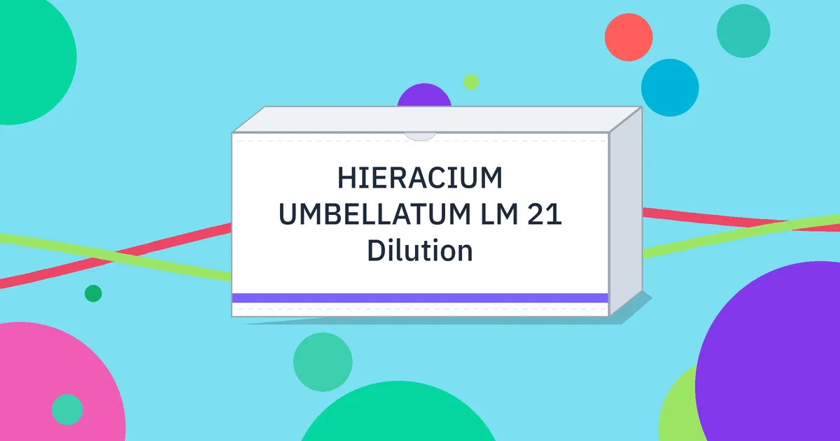 Symbolbild: Packung mit der Aufschrift HIERACIUM UMBELLATUM LM 21 Dilution (PZN 13554042) – Verfügbarkeit und Bezug in Apotheken in Frankfurt am Main