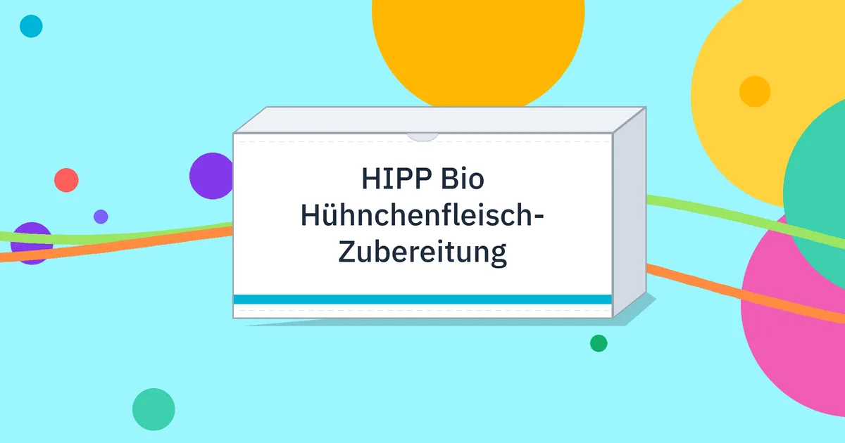 Symbolbild: Packung mit der Aufschrift HIPP Bio Hühnchenfleisch-Zubereitung (PZN 05023595) – Verfügbarkeit und Bezug in Apotheken in Frankfurt am Main