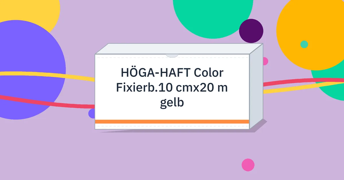 Symbolbild: Packung mit der Aufschrift HÖGA-HAFT Color Fixierb.10 cmx20 m gelb (PZN 11521529) – Verfügbarkeit und Bezug in Apotheken in Frankfurt am Main