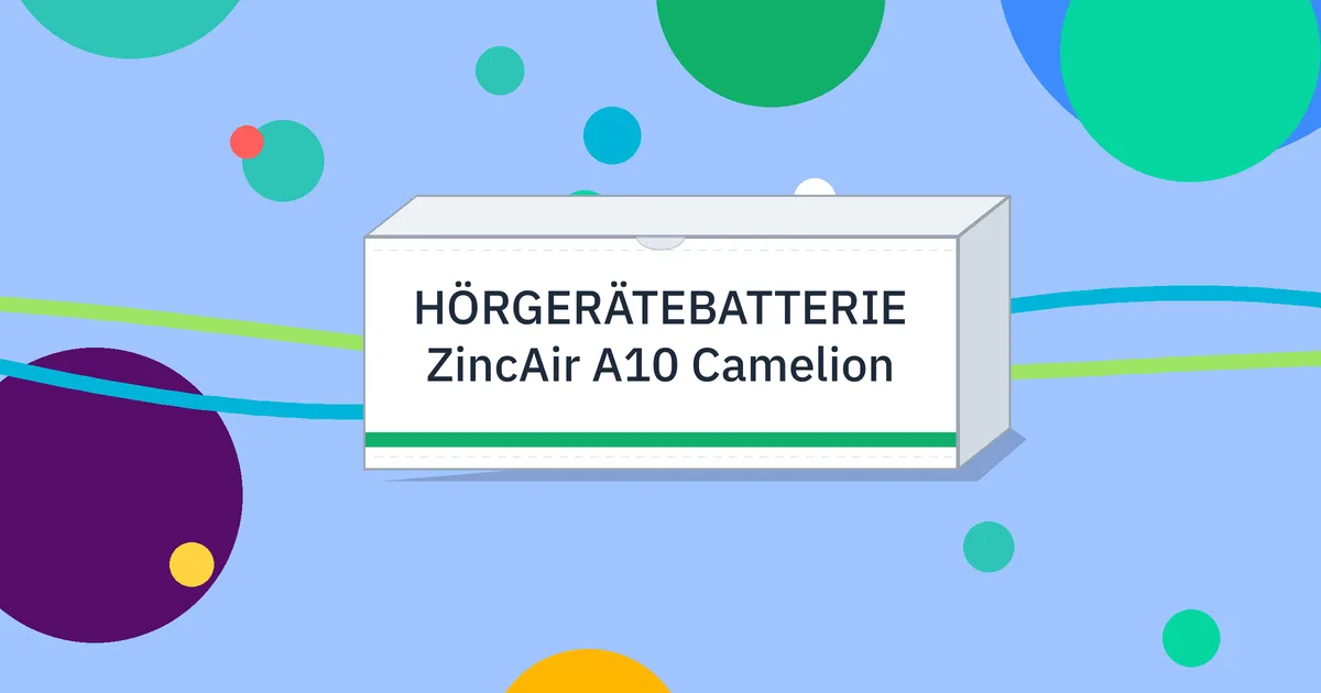 Symbolbild: Packung mit der Aufschrift HÖRGERÄTEBATTERIE ZincAir A10 Camelion (PZN 02639663) – Verfügbarkeit und Bezug in Apotheken in Frankfurt am Main