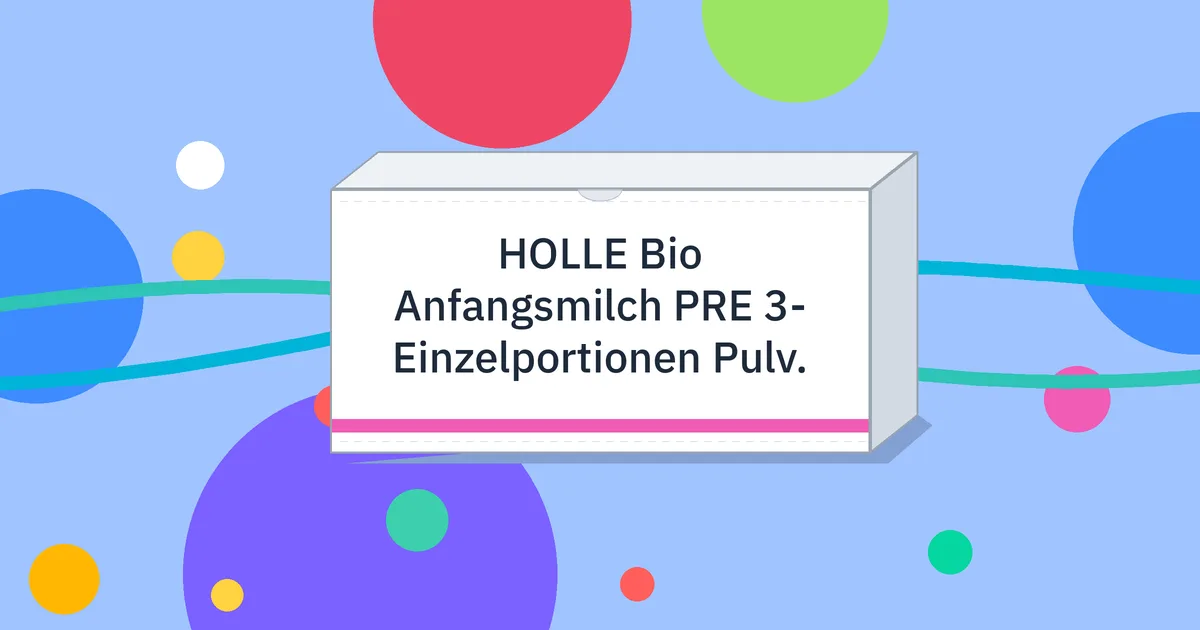 Symbolbild: Packung mit der Aufschrift HOLLE Bio Anfangsmilch PRE 3-Einzelportionen Pulv. (PZN 14169814) – Verfügbarkeit und Bezug in Apotheken in Frankfurt am Main