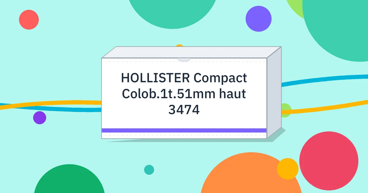 Symbolbild: Packung mit der Aufschrift HOLLISTER Compact Colob.1t.51mm haut 3474 (PZN 04524651) – Verfügbarkeit und Bezug in Apotheken in Frankfurt am Main