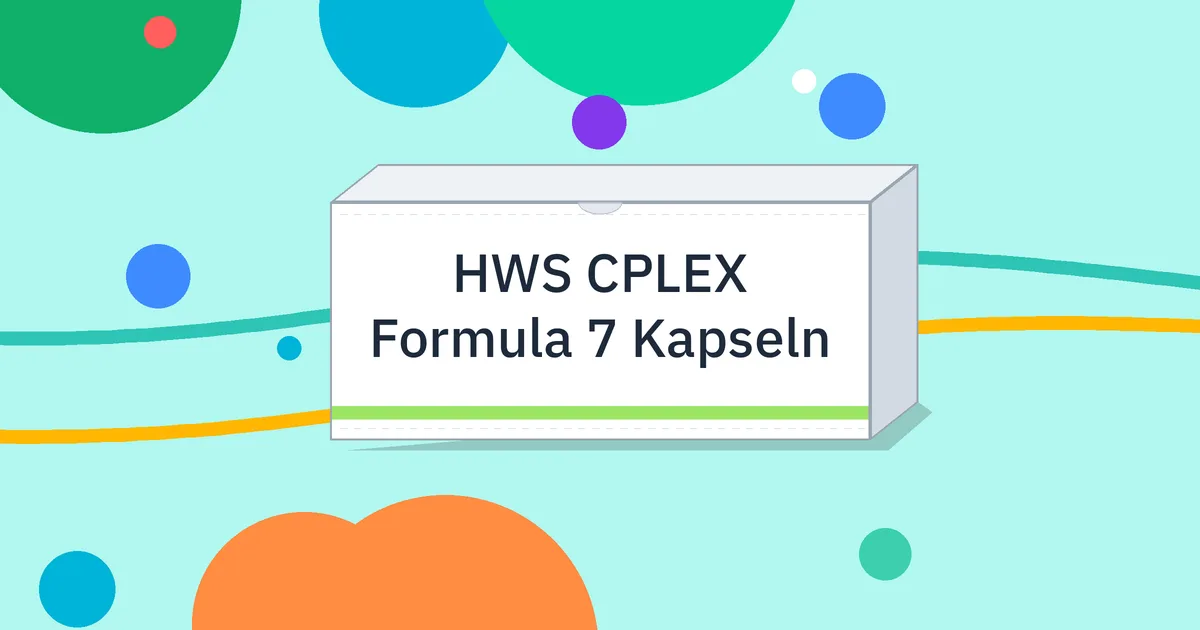 Symbolbild: Packung mit der Aufschrift HWS CPLEX Formula 7 Kapseln (PZN 07245638) – Verfügbarkeit und Bezug in Apotheken in Frankfurt am Main