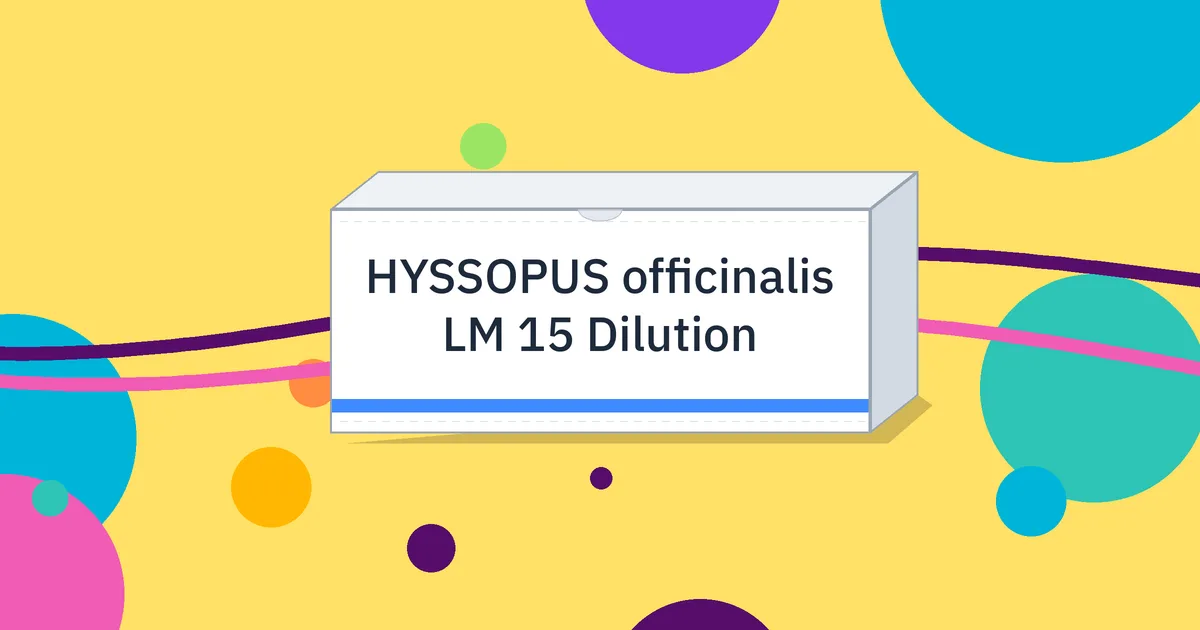 Symbolbild: Packung mit der Aufschrift HYSSOPUS officinalis LM 15 Dilution (PZN 13558206) – Verfügbarkeit und Bezug in Apotheken in Frankfurt am Main