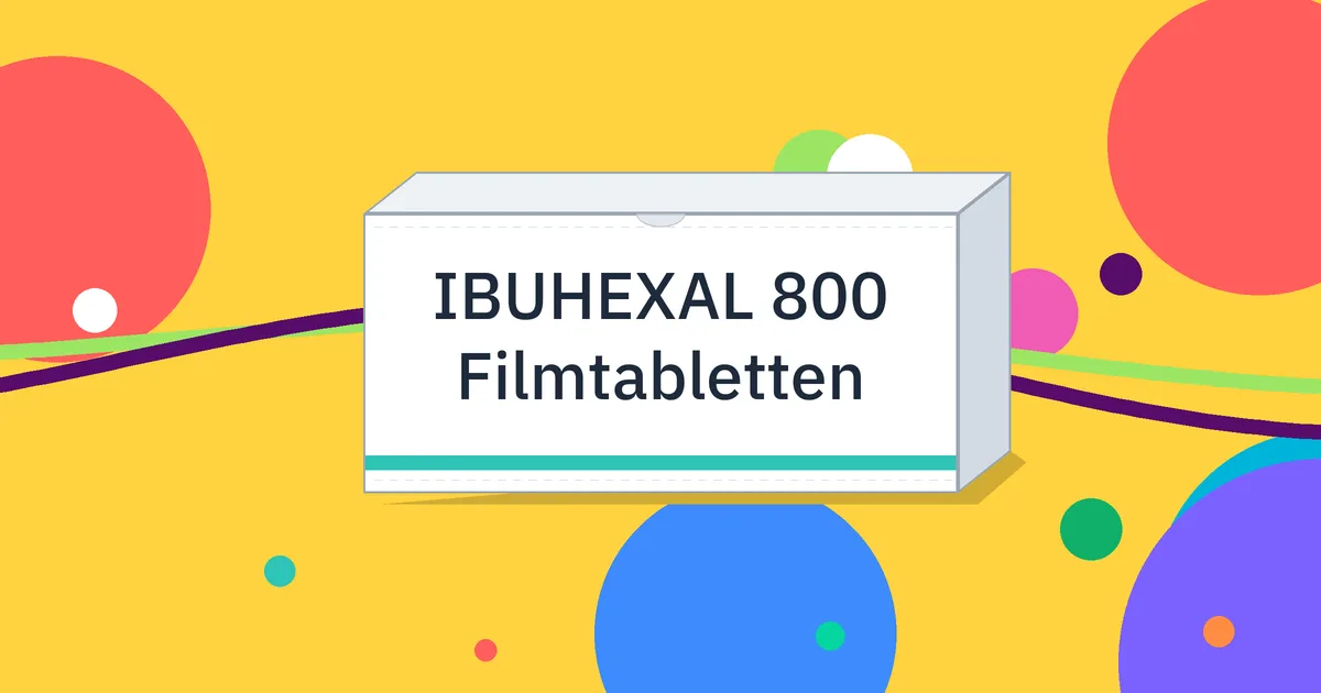 Symbolbild: Packung mit der Aufschrift IBUHEXAL 800 Filmtabletten (PZN 00709017) – Verfügbarkeit und Bezug in Apotheken in Frankfurt am Main