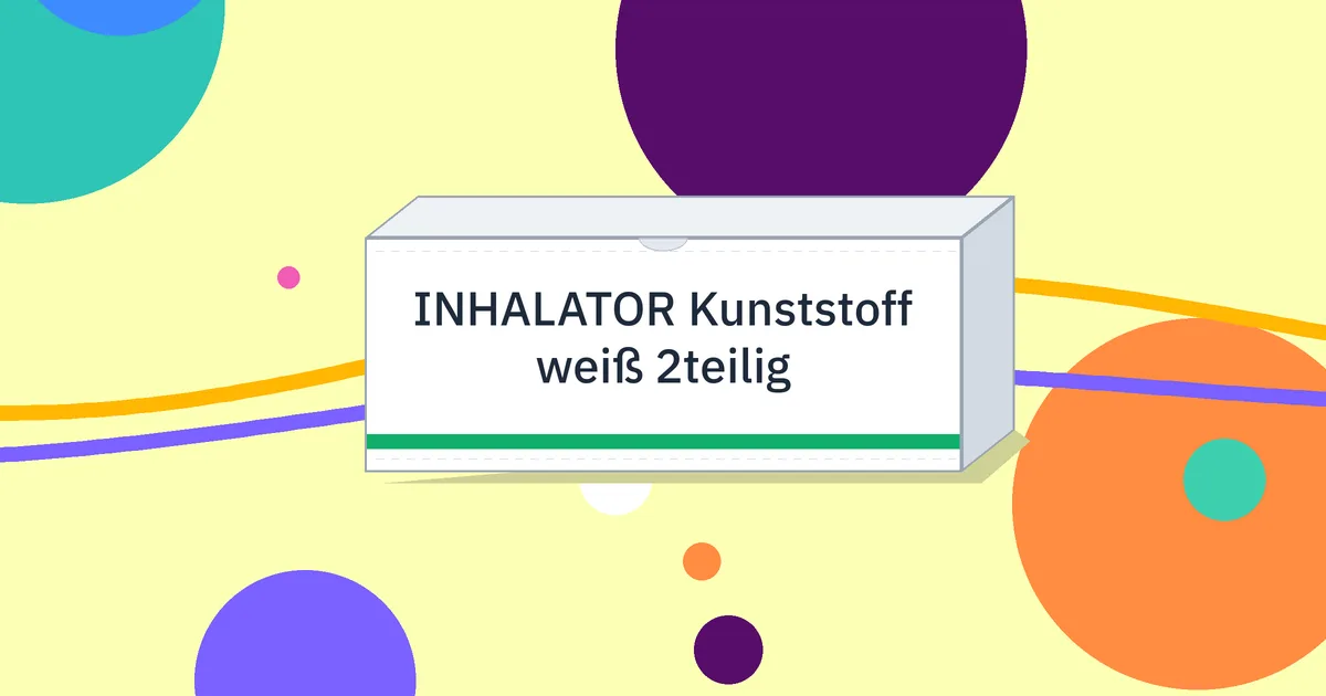 Symbolbild: Packung mit der Aufschrift INHALATOR Kunststoff weiß 2teilig (PZN 10106395) – Verfügbarkeit und Bezug in Apotheken in Frankfurt am Main