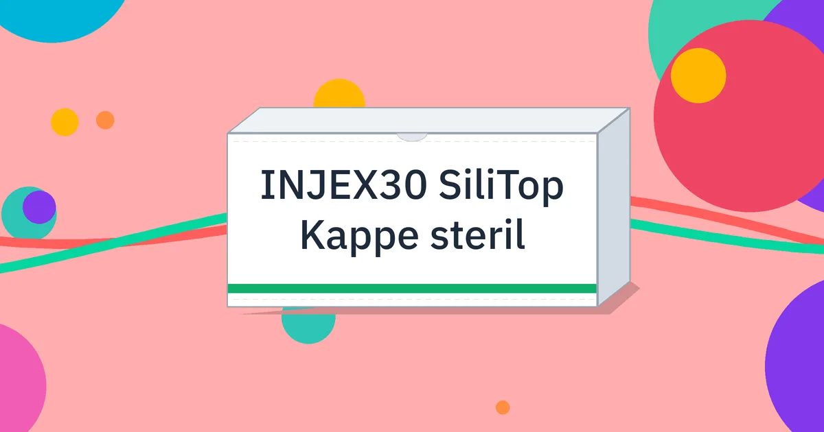 Symbolbild: Packung mit der Aufschrift INJEX30 SiliTop Kappe steril (PZN 07113859) – Verfügbarkeit und Bezug in Apotheken in Frankfurt am Main