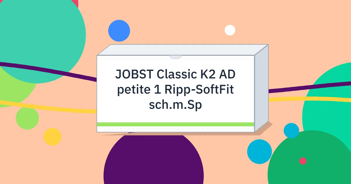 Symbolbild: Packung mit der Aufschrift JOBST Classic K2 AD petite 1 Ripp-SoftFit sch.m.Sp (PZN 14222980) – Verfügbarkeit und Bezug in Apotheken in Frankfurt am Main