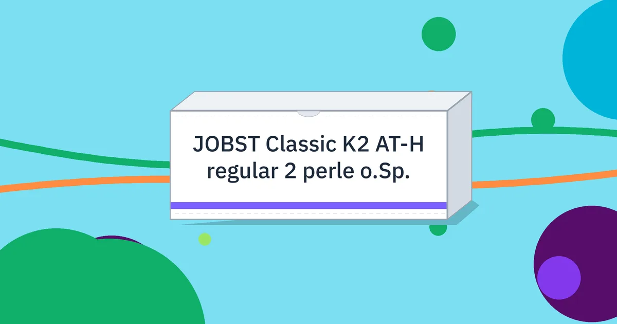 Symbolbild: Packung mit der Aufschrift JOBST Classic K2 AT-H regular 2 perle o.Sp. (PZN 13159995) – Verfügbarkeit und Bezug in Apotheken in Frankfurt am Main