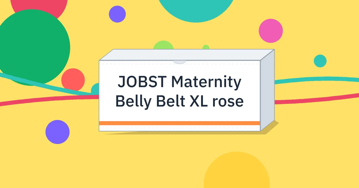 Symbolbild: Packung mit der Aufschrift JOBST Maternity Belly Belt XL rose (PZN 18311261) – Verfügbarkeit und Bezug in Apotheken in Frankfurt am Main