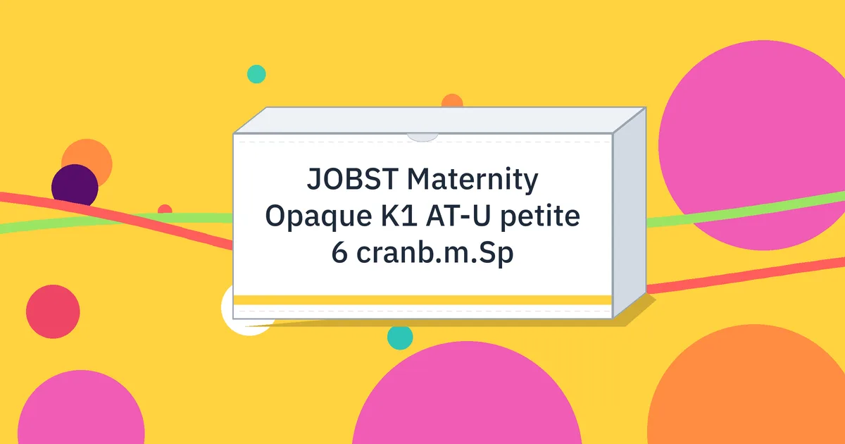 Symbolbild: Packung mit der Aufschrift JOBST Maternity Opaque K1 AT-U petite 6 cranb.m.Sp (PZN 15857692) – Verfügbarkeit und Bezug in Apotheken in Frankfurt am Main