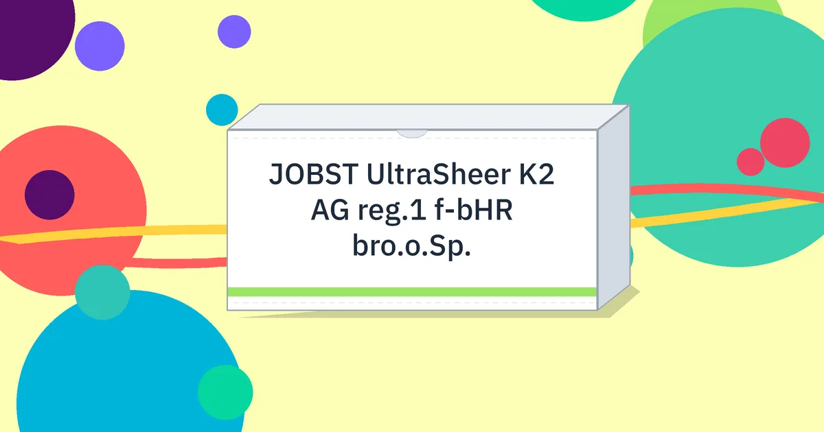 Symbolbild: Packung mit der Aufschrift JOBST UltraSheer K2 AG reg.1 f-bHR bro.o.Sp. (PZN 13145763) – Verfügbarkeit und Bezug in Apotheken in Frankfurt am Main