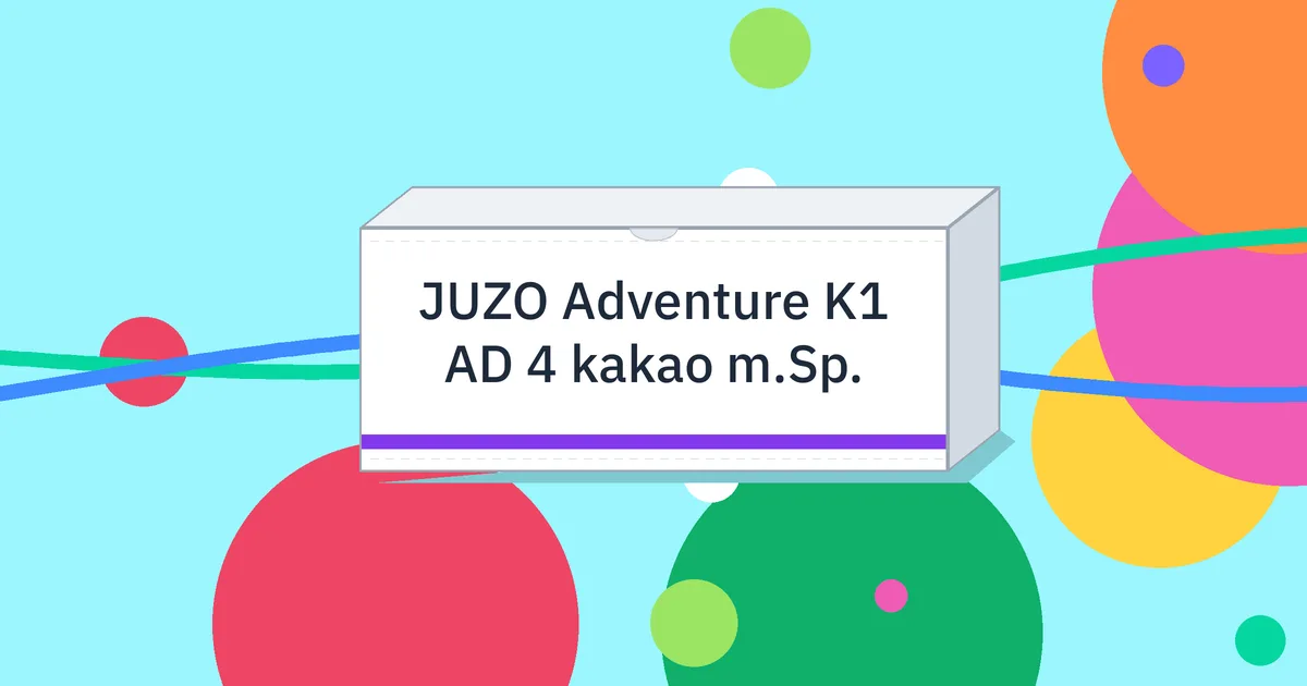 Symbolbild: Packung mit der Aufschrift JUZO Adventure K1 AD 4 kakao m.Sp. (PZN 14971641) – Verfügbarkeit und Bezug in Apotheken in Frankfurt am Main