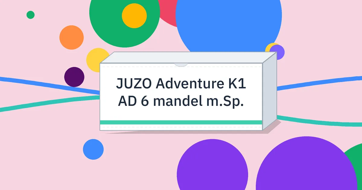 Symbolbild: Packung mit der Aufschrift JUZO Adventure K1 AD 6 mandel m.Sp. (PZN 14971813) – Verfügbarkeit und Bezug in Apotheken in Frankfurt am Main