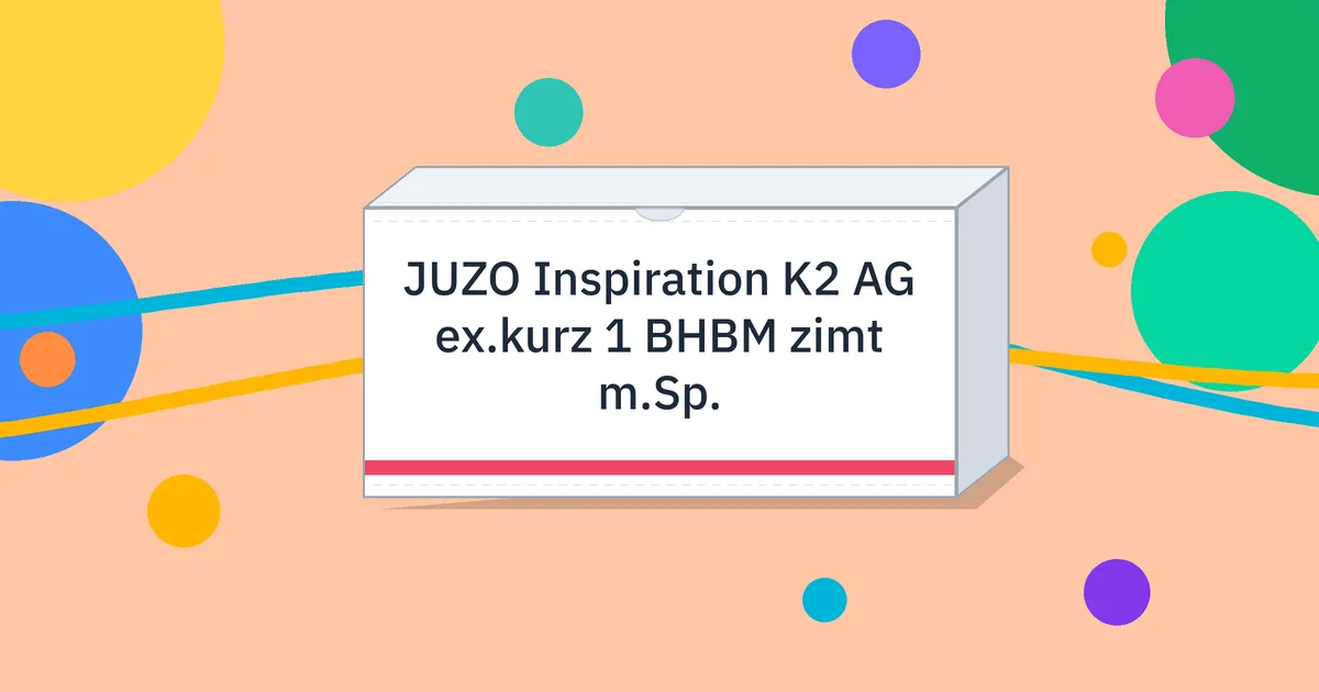 Symbolbild: Packung mit der Aufschrift JUZO Inspiration K2 AG ex.kurz 1 BHBM zimt m.Sp. (PZN 14875937) – Verfügbarkeit und Bezug in Apotheken in Frankfurt am Main