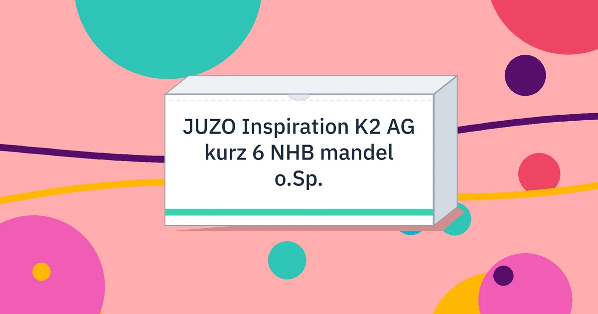 Symbolbild: Packung mit der Aufschrift JUZO Inspiration K2 AG kurz 6 NHB mandel o.Sp. (PZN 14923547) – Verfügbarkeit und Bezug in Apotheken in Frankfurt am Main