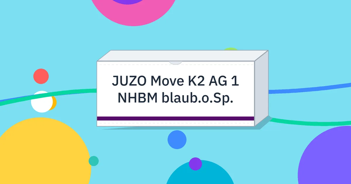 Symbolbild: Packung mit der Aufschrift JUZO Move K2 AG 1 NHBM blaub.o.Sp. (PZN 18556821) – Verfügbarkeit und Bezug in Apotheken in Frankfurt am Main