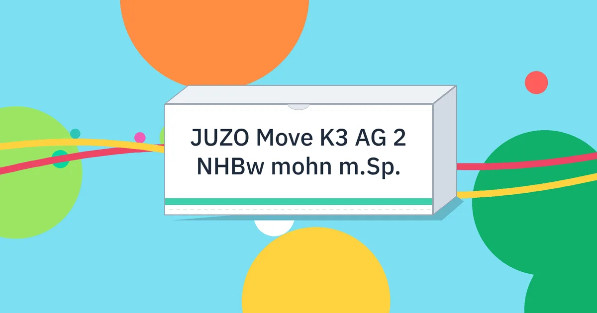 Symbolbild: Packung mit der Aufschrift JUZO Move K3 AG 2 NHBw mohn m.Sp. (PZN 18586377) – Verfügbarkeit und Bezug in Apotheken in Frankfurt am Main