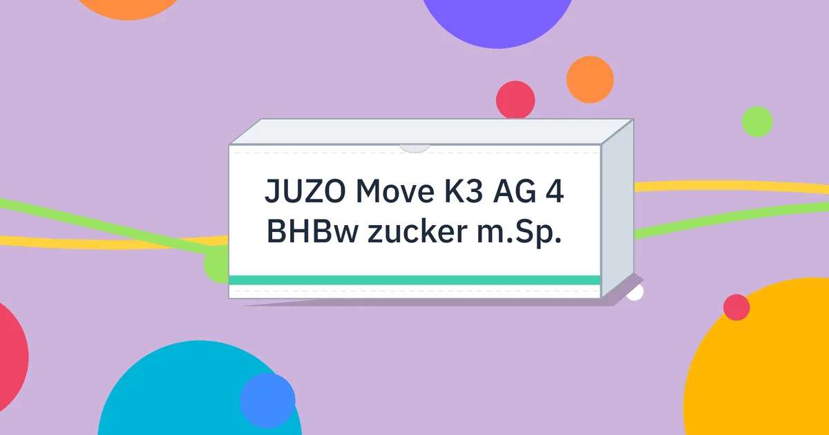 Symbolbild: Packung mit der Aufschrift JUZO Move K3 AG 4 BHBw zucker m.Sp. (PZN 18575793) – Verfügbarkeit und Bezug in Apotheken in Frankfurt am Main