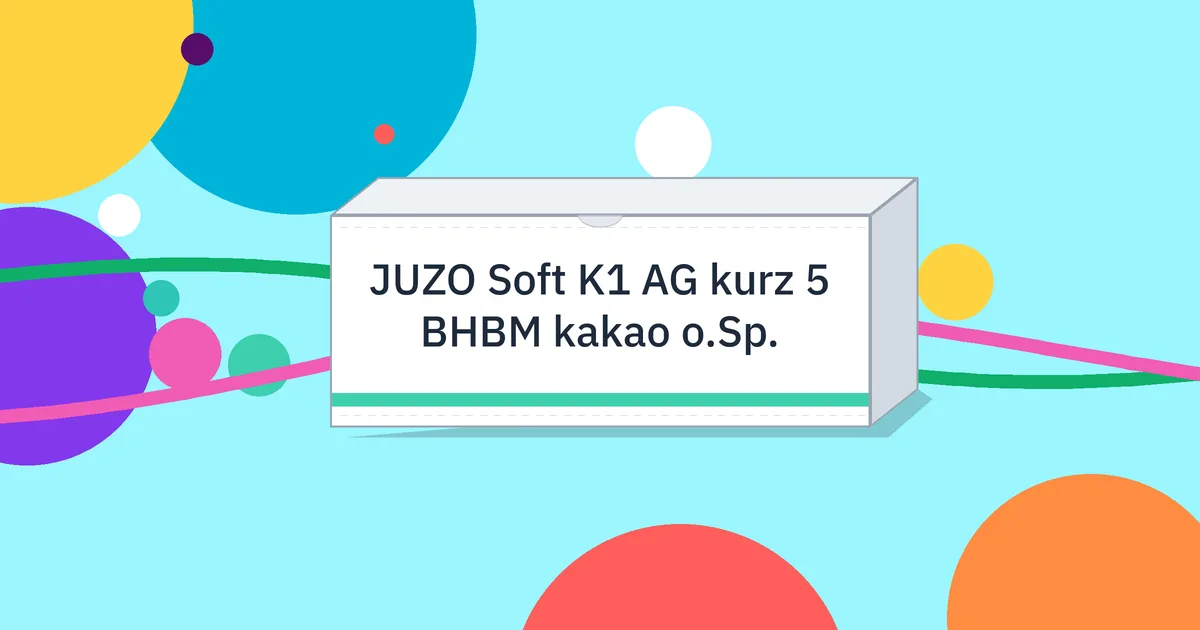Symbolbild: Packung mit der Aufschrift JUZO Soft K1 AG kurz 5 BHBM kakao o.Sp. (PZN 14857974) – Verfügbarkeit und Bezug in Apotheken in Frankfurt am Main