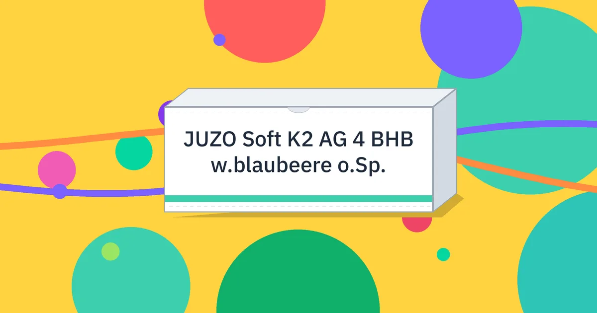 Symbolbild: Packung mit der Aufschrift JUZO Soft K2 AG 4 BHB w.blaubeere o.Sp. (PZN 14841536) – Verfügbarkeit und Bezug in Apotheken in Frankfurt am Main