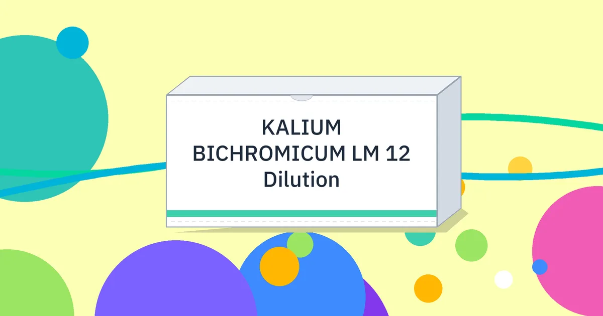 Symbolbild: Packung mit der Aufschrift KALIUM BICHROMICUM LM 12 Dilution (PZN 07540596) – Verfügbarkeit und Bezug in Apotheken in Frankfurt am Main
