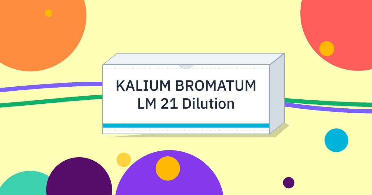 Symbolbild: Packung mit der Aufschrift KALIUM BROMATUM LM 21 Dilution (PZN 12917979) – Verfügbarkeit und Bezug in Apotheken in Frankfurt am Main