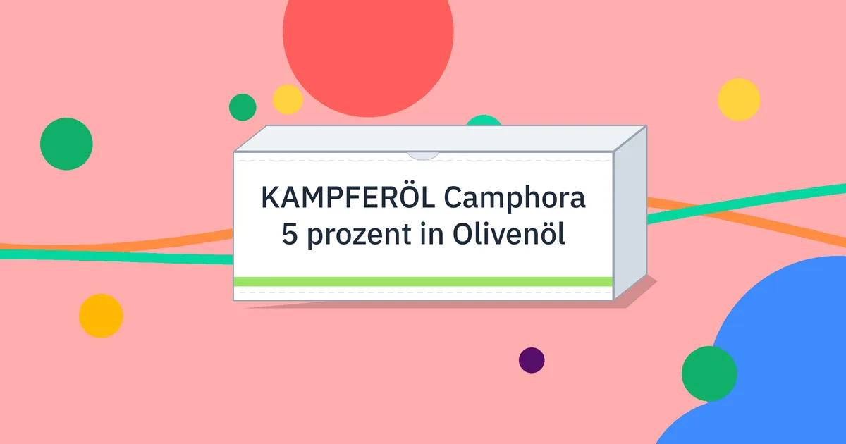Symbolbild: Packung mit der Aufschrift KAMPFERÖL Camphora 5 prozent in Olivenöl (PZN 18432148) – Verfügbarkeit und Bezug in Apotheken in Frankfurt am Main