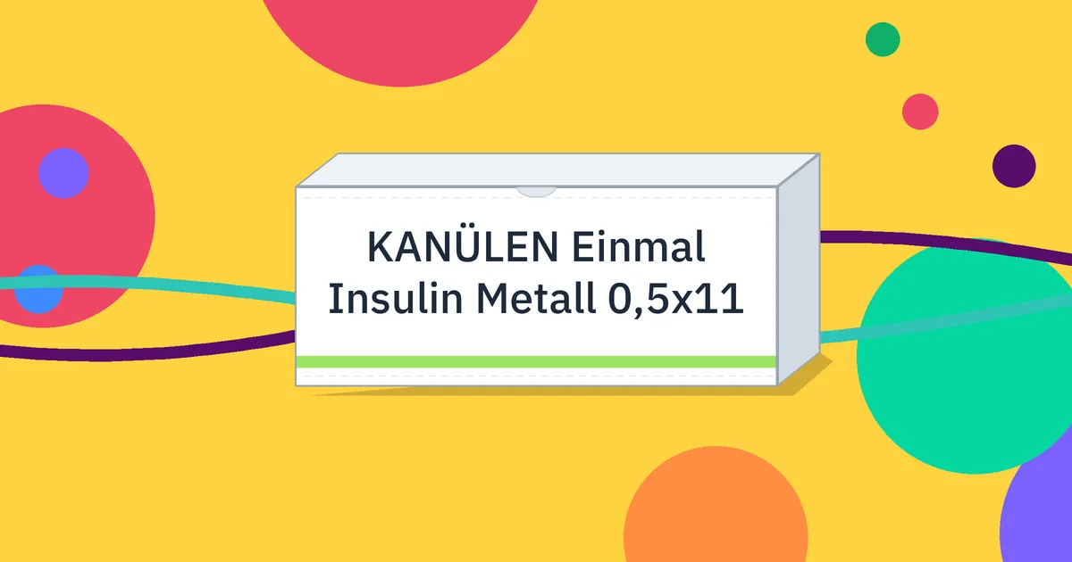 Symbolbild: Packung mit der Aufschrift KANÜLEN Einmal Insulin Metall 0,5x11 (PZN 01965455) – Verfügbarkeit und Bezug in Apotheken in Frankfurt am Main