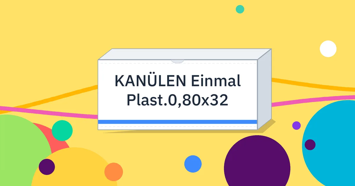 Symbolbild: Packung mit der Aufschrift KANÜLEN Einmal Plast.0,80x32 (PZN 01964303) – Verfügbarkeit und Bezug in Apotheken in Frankfurt am Main