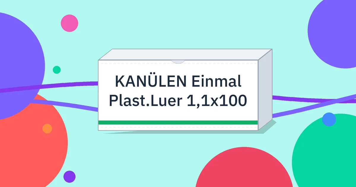Symbolbild: Packung mit der Aufschrift KANÜLEN Einmal Plast.Luer 1,1x100 (PZN 02440559) – Verfügbarkeit und Bezug in Apotheken in Frankfurt am Main