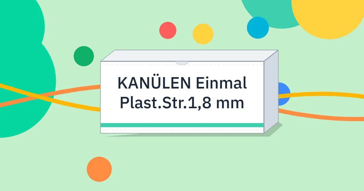 Symbolbild: Packung mit der Aufschrift KANÜLEN Einmal Plast.Str.1,8 mm (PZN 01963806) – Verfügbarkeit und Bezug in Apotheken in Frankfurt am Main
