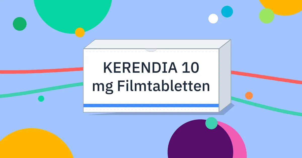 Symbolbild: Packung mit der Aufschrift KERENDIA 10 mg Filmtabletten (PZN 20691207) – Verfügbarkeit und Bezug in Apotheken in Frankfurt am Main