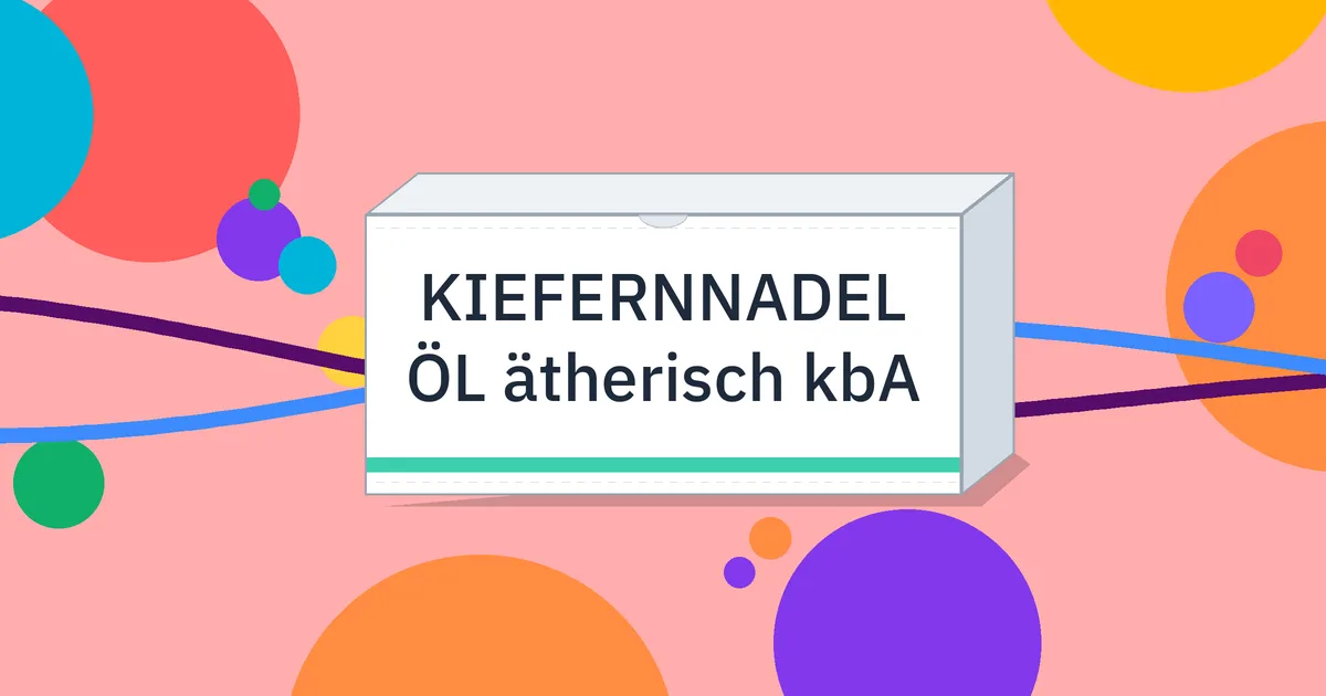 Symbolbild: Packung mit der Aufschrift KIEFERNNADEL ÖL ätherisch kbA (PZN 00720355) – Verfügbarkeit und Bezug in Apotheken in Frankfurt am Main