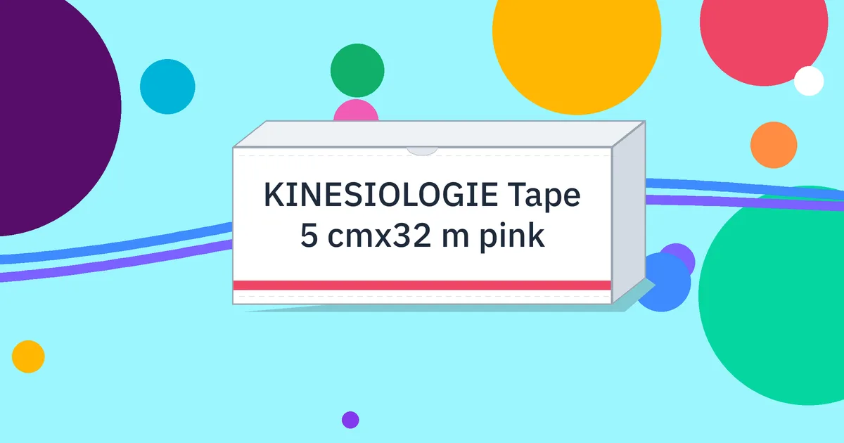 Symbolbild: Packung mit der Aufschrift KINESIOLOGIE Tape 5 cmx32 m pink (PZN 06870541) – Verfügbarkeit und Bezug in Apotheken in Frankfurt am Main