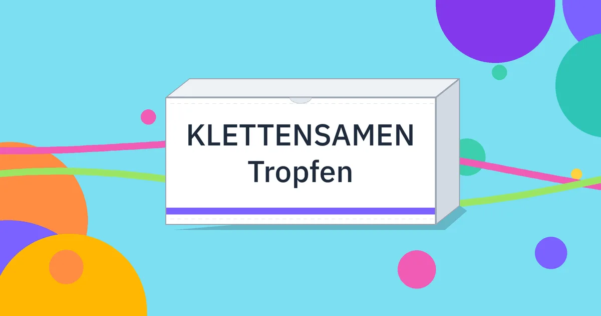 Symbolbild: Packung mit der Aufschrift KLETTENSAMEN Tropfen (PZN 15191678) – Verfügbarkeit und Bezug in Apotheken in Frankfurt am Main