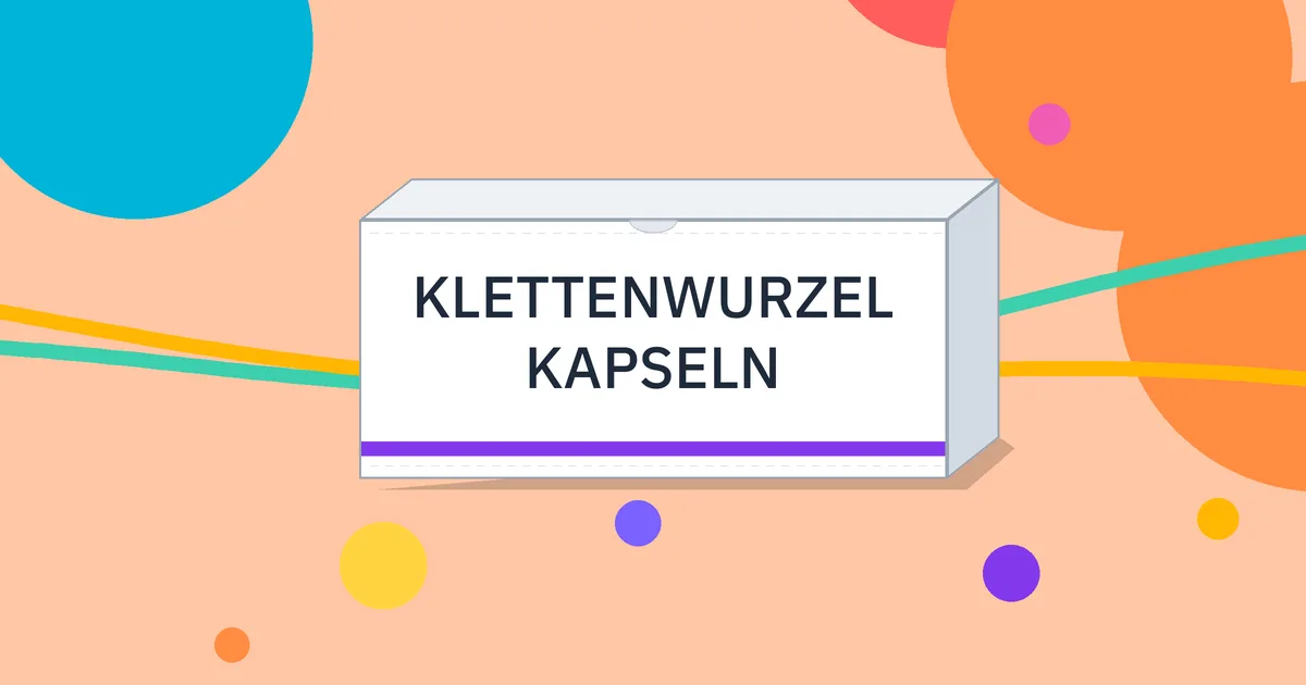 Symbolbild: Packung mit der Aufschrift KLETTENWURZEL KAPSELN (PZN 09279305) – Verfügbarkeit und Bezug in Apotheken in Frankfurt am Main