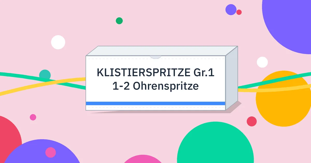 Symbolbild: Packung mit der Aufschrift KLISTIERSPRITZE Gr.1 1-2 Ohrenspritze (PZN 01733101) – Verfügbarkeit und Bezug in Apotheken in Frankfurt am Main