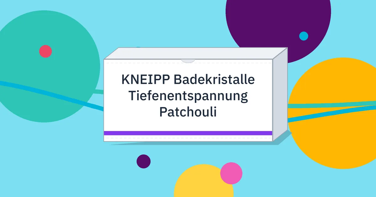 Symbolbild: Packung mit der Aufschrift KNEIPP Badekristalle Tiefenentspannung Patchouli (PZN 16503996) – Verfügbarkeit und Bezug in Apotheken in Frankfurt am Main