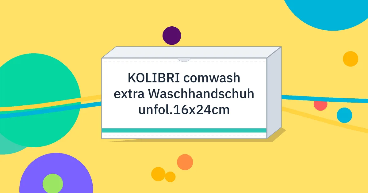 Symbolbild: Packung mit der Aufschrift KOLIBRI comwash extra Waschhandschuh unfol.16x24cm (PZN 01869881) – Verfügbarkeit und Bezug in Apotheken in Frankfurt am Main