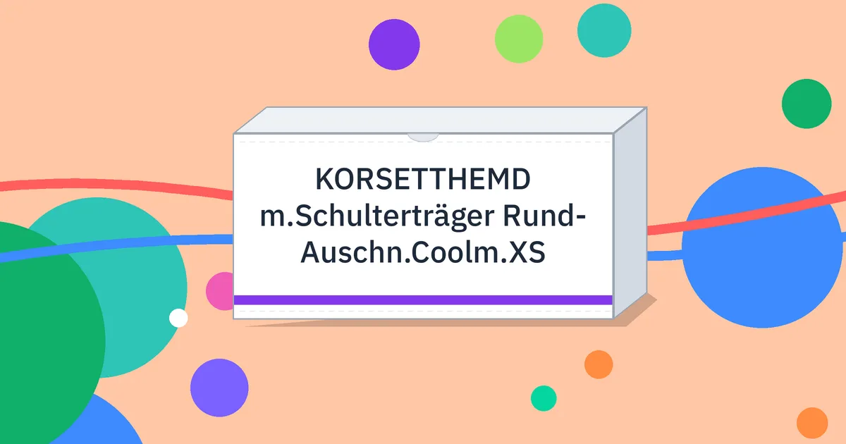 Symbolbild: Packung mit der Aufschrift KORSETTHEMD m.Schulterträger Rund-Auschn.Coolm.XS (PZN 09639442) – Verfügbarkeit und Bezug in Apotheken in Frankfurt am Main