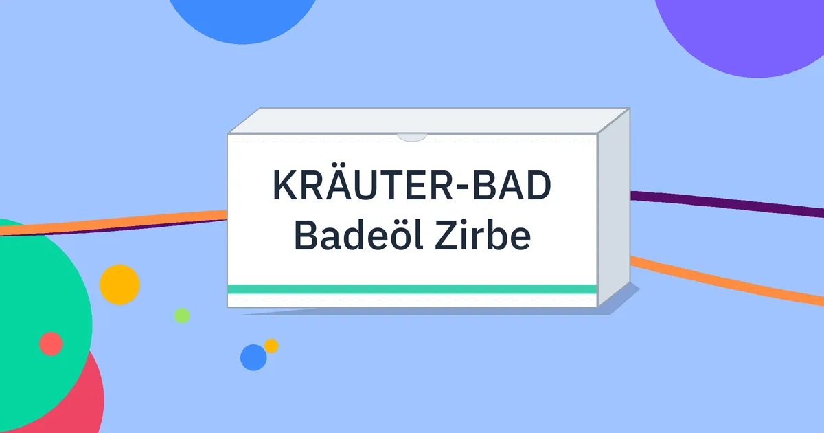 Symbolbild: Packung mit der Aufschrift KRÄUTER-BAD Badeöl Zirbe (PZN 14263306) – Verfügbarkeit und Bezug in Apotheken in Frankfurt am Main