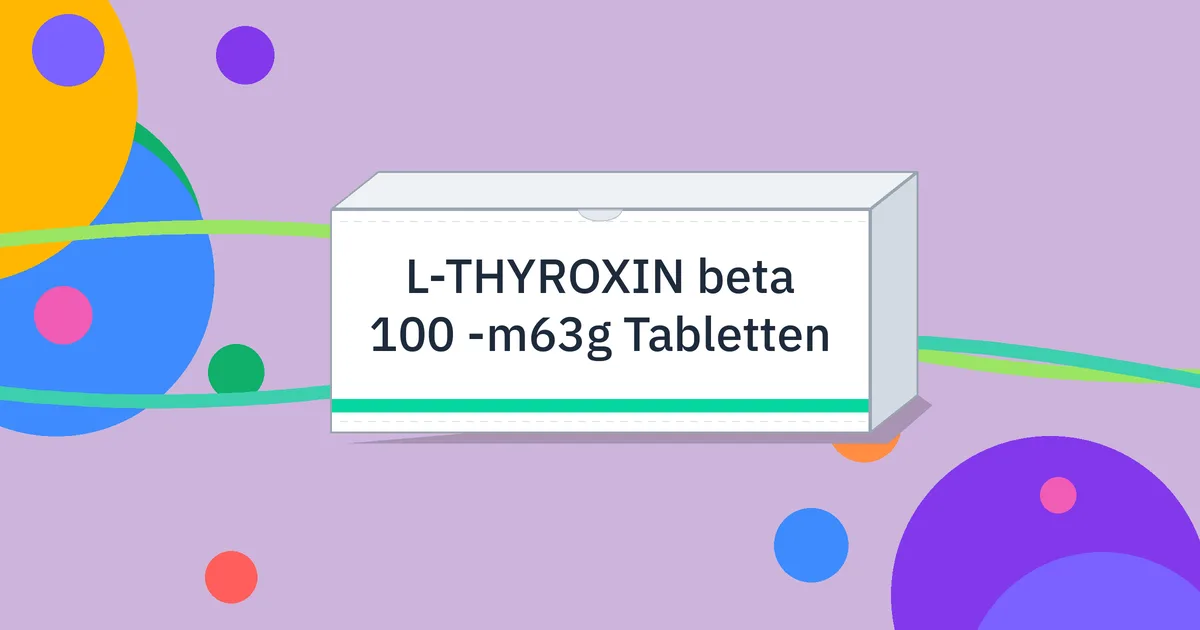 Symbolbild: Packung mit der Aufschrift L-THYROXIN beta 100 -m63g Tabletten (PZN 02134147) – Verfügbarkeit und Bezug in Apotheken in Frankfurt am Main