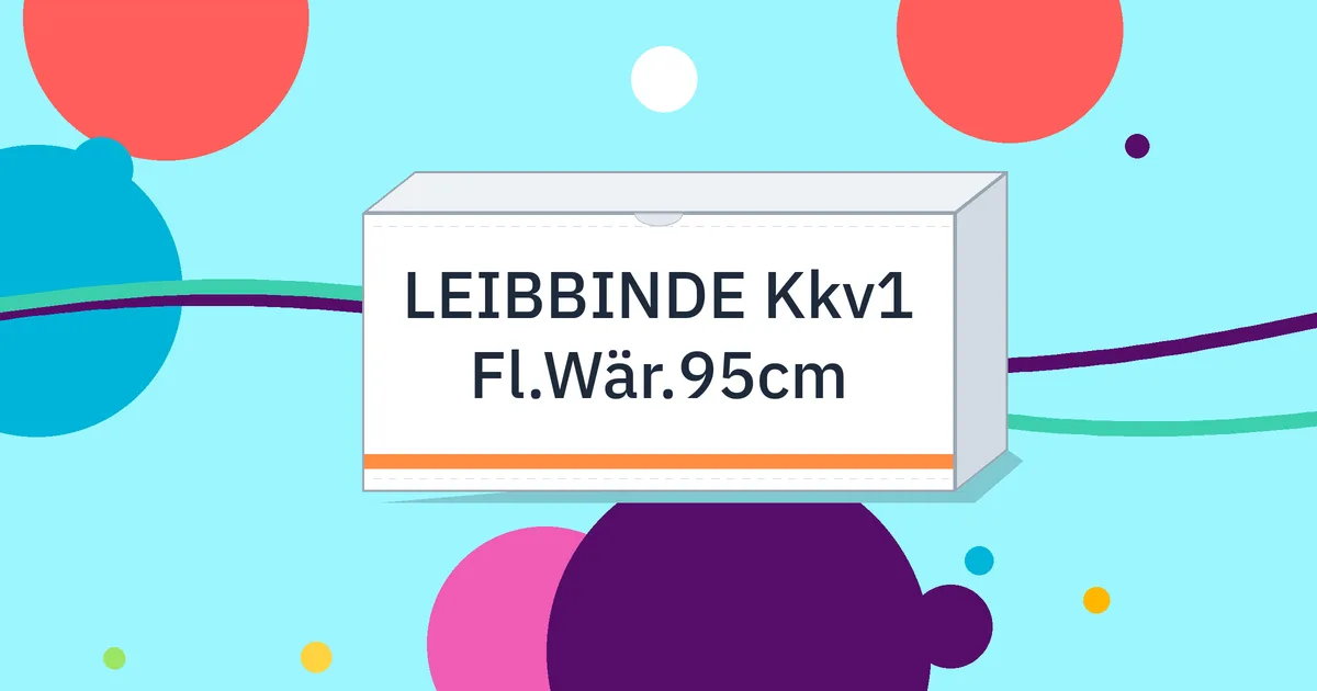 Symbolbild: Packung mit der Aufschrift LEIBBINDE Kkv1 Fl.Wär.95cm (PZN 01731556) – Verfügbarkeit und Bezug in Apotheken in Frankfurt am Main
