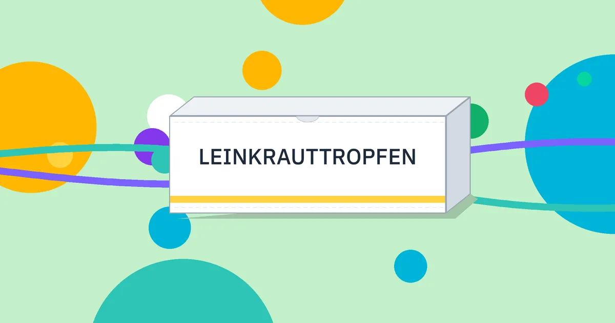 Symbolbild: Packung mit der Aufschrift LEINKRAUTTROPFEN (PZN 11602512) – Verfügbarkeit und Bezug in Apotheken in Frankfurt am Main