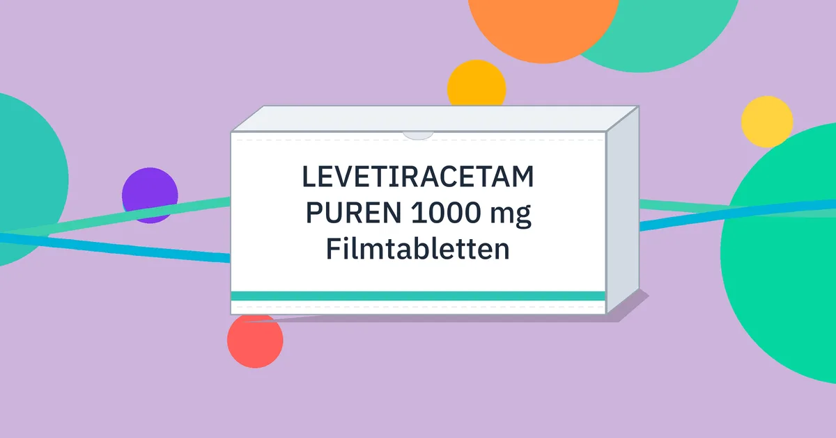Symbolbild: Packung mit der Aufschrift LEVETIRACETAM PUREN 1000 mg Filmtabletten (PZN 12536823) – Verfügbarkeit und Bezug in Apotheken in Frankfurt am Main