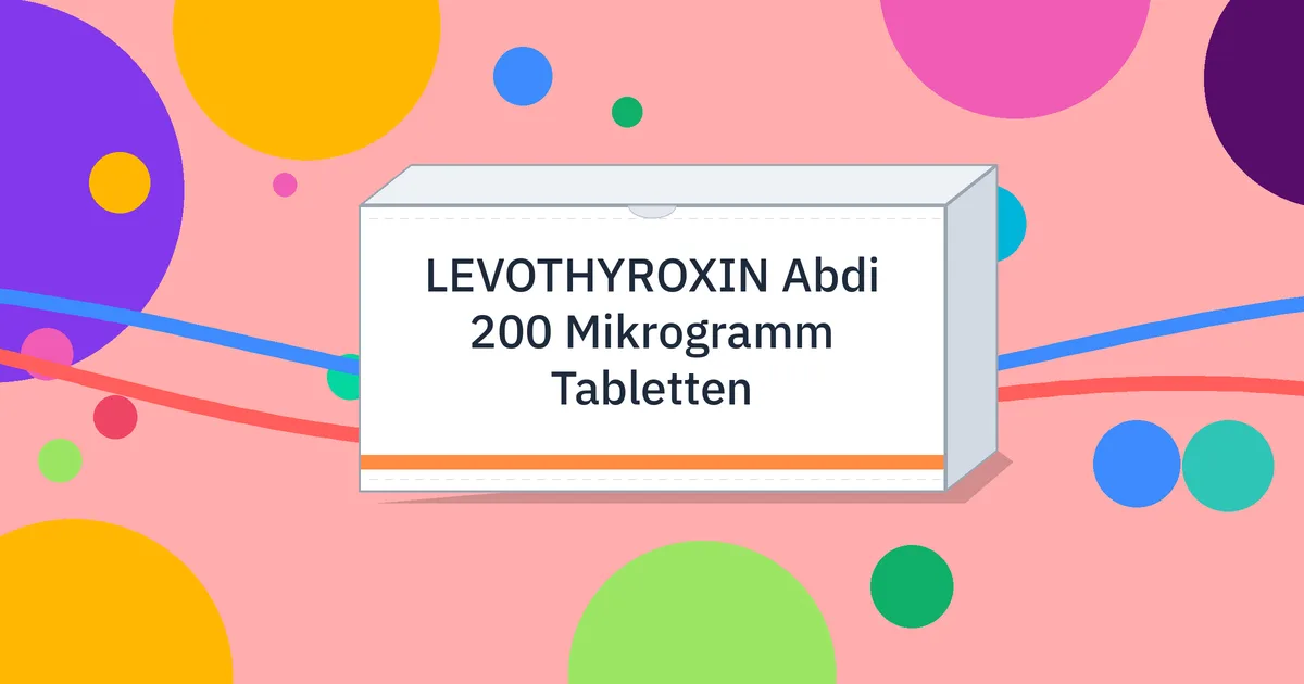 Symbolbild: Packung mit der Aufschrift LEVOTHYROXIN Abdi 200 Mikrogramm Tabletten (PZN 18203382) – Verfügbarkeit und Bezug in Apotheken in Frankfurt am Main