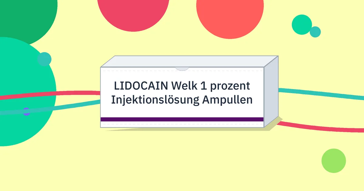 Symbolbild: Packung mit der Aufschrift LIDOCAIN Welk 1 prozent Injektionslösung Ampullen (PZN 04271055) – Verfügbarkeit und Bezug in Apotheken in Frankfurt am Main